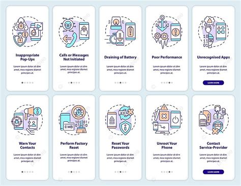 Mobile App Screens For Onboarding Against Smartphone Hacking Attack Vector Form Website