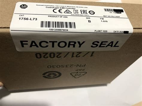 Allen Bradley 1756 L73 Ser B Controllogix Logix5573 Processor New Factory Sealed Ebay