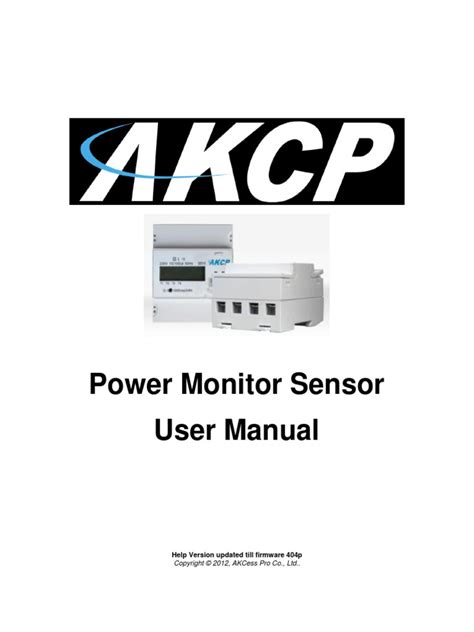 Akcp Power Monitor Sensor User Manual Pdf Electrical Impedance Resistor