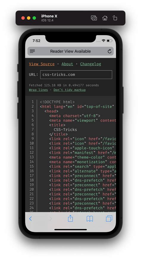 View Source On Mobile Css Tricks