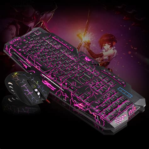 3 Colors Backlit Wired Gaming Keyboard Set Colorfu Grandado