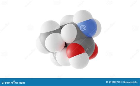 Leucine Molecule Essential Amino Acid Molecular Structure Isolated 3d Model Van Der Waals