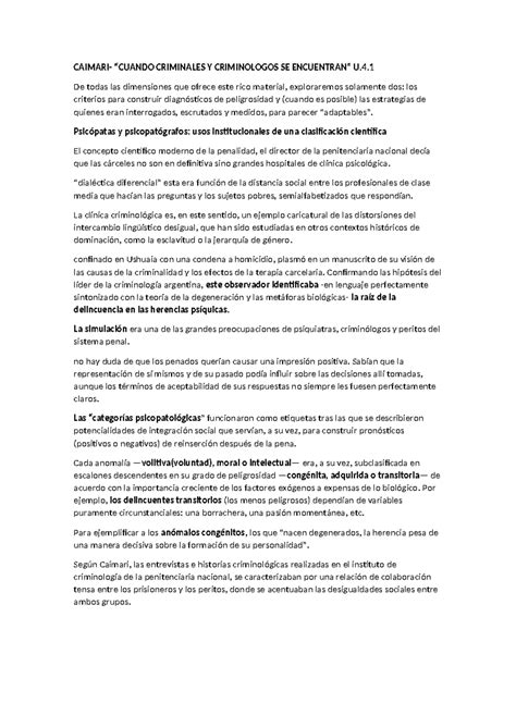 Caimari Cuando Criminales Y Criminologos Se Encuentran Caimari Cuando Criminales Y