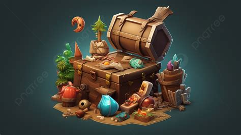 Illustrated 3d Icons For Adventure Games Background 3d Game 3d 3d Illustrations Background