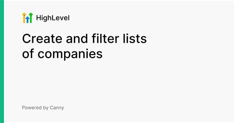 create and filter lists of companies voters highlevel