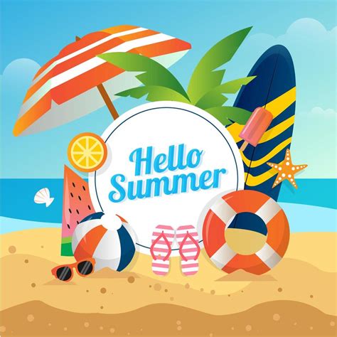 Hello Summer Background 1180953 Vector Art At Vecteezy