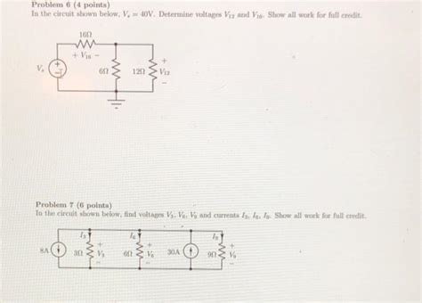 solved problem 6 4 points in the circuit shown below v