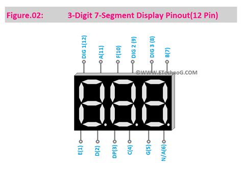 2 Digit 3 Digit And 4 Digit 12 Pin 7 Segment Display Pinout Etechnog