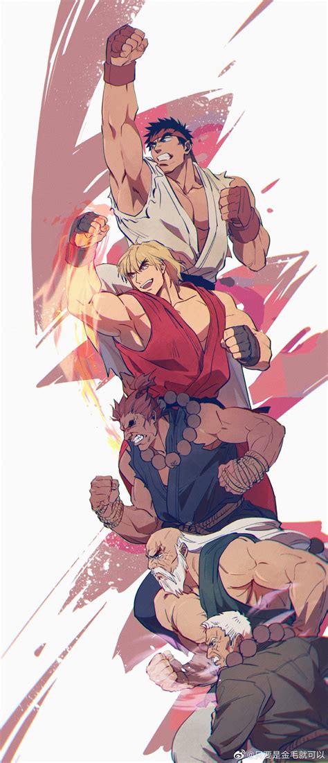 Ryu Ken Masters Akuma Gouken And Goutetsu Street Fighter Drawn By Yuiofire Danbooru