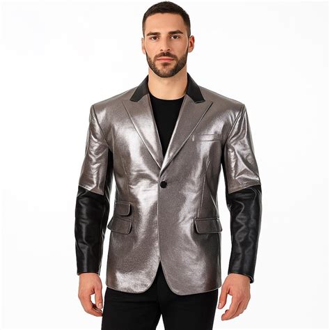 Mens Gothic Faux Leather Blazer Papa Emeritus Cosplay Costume Etsy