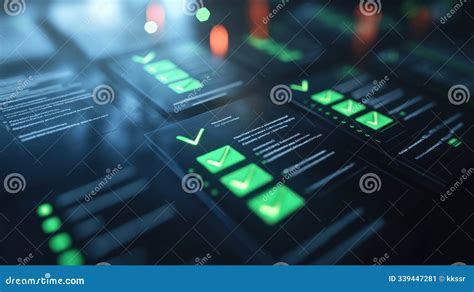 Efficiency Audit A 3d Rendering Of An Efficiency Audit Report Featuring Green Checkmarks