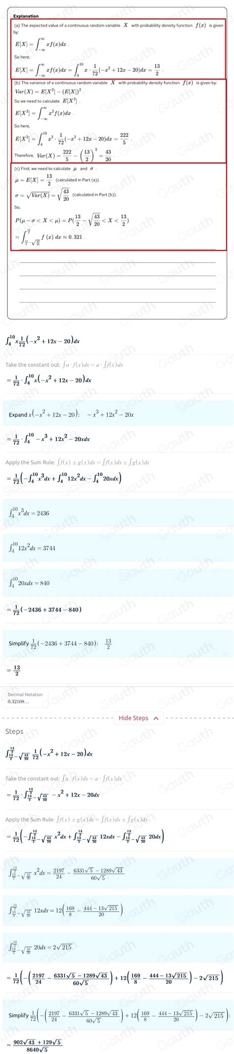 Solved Maximum Mark 8 A Continuous Random Variable X Has A