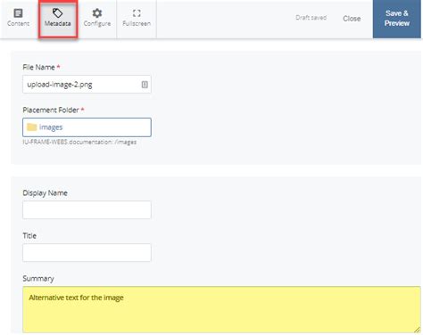 Uploading Images Using The Wcms Create Content Web Framework