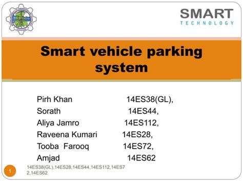 Smart Vehicle Parking System Pptx Auto Safety Technologies Auto Technology