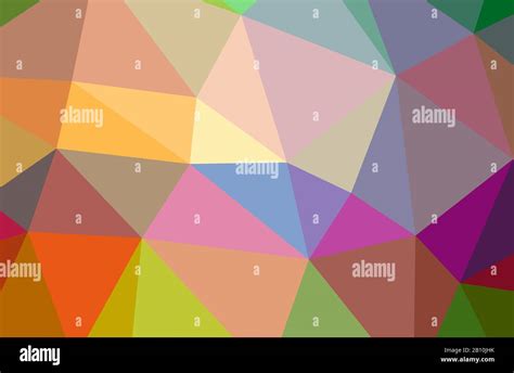 Illustration Of Abstract Blue Orange Yellow Horizontal Low Poly