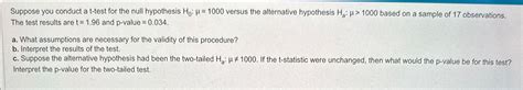 Solved Suppose You Conduct A T Test For The Null Hypothesis