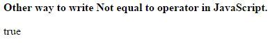 Not Equal Operator In JavaScript Tech Funda