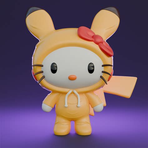 Stl File Hello Kitty Pikachu Pokemon Halloween 👋 ・3d Printable Model To Download・cults