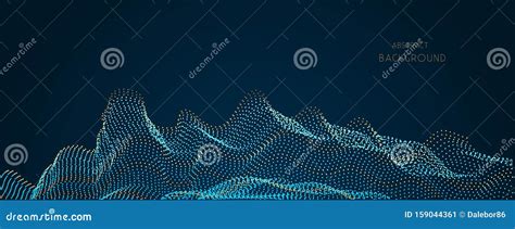 Header Template With Abstract Wave Stock Vector Illustration Of Dark Dots