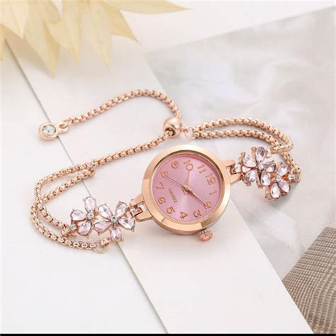 Jual Jam Tangan Fhasion Wanita Rantai Serut Elegant Pita Rose Pink Jakarta Pusat Mirqshop
