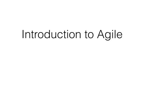 Introduction To Agile Ppt