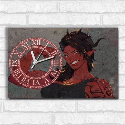 Настенные бесшумные часы ОСБ со смещенным циферблатом игры Baldur S Gate 3 Астарион Джахейра