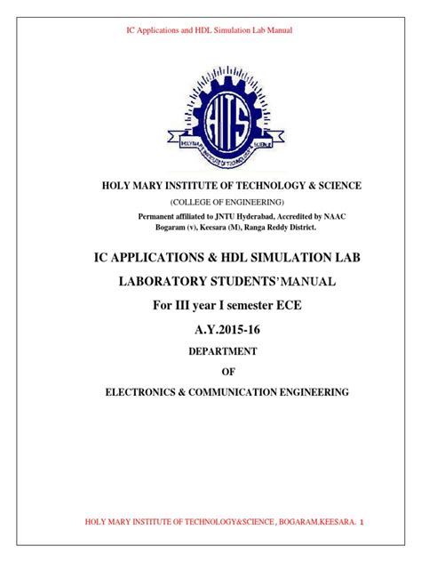 Ic Hdl Lab Manual Pdf Electronic Filter Operational Amplifier