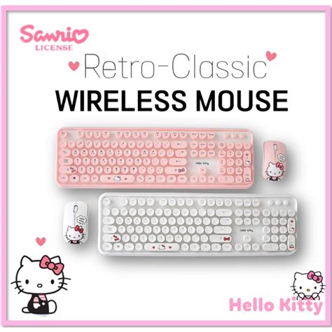 [sanrio] Hello Kitty Retro Wireless Keyboard Mouse Set Shopee Philippines