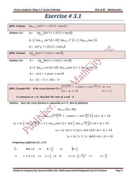 SOLUTION Vector Calculus Vector Analysis Studypool