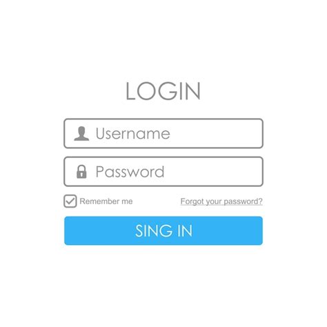 Premium Vector Login User Interface Sign In Web Element Template Window For Website Mobile