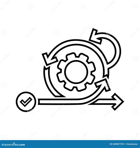 Agile Project Management Outline Icon Line Art Vector Stock Vector Illustration Of Method