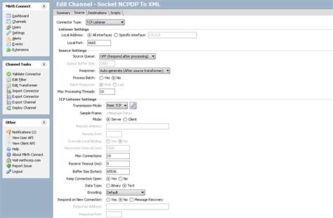 mirth 3 4 tcp listener response settings ncpdp mirth community