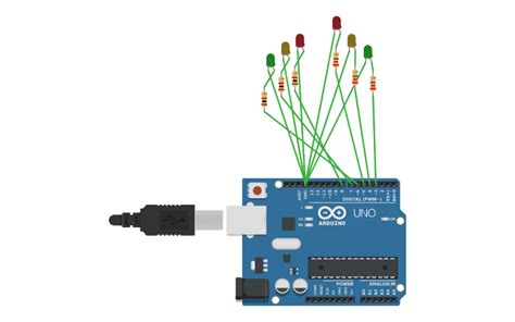circuit design traffic light system v1 tinkercad