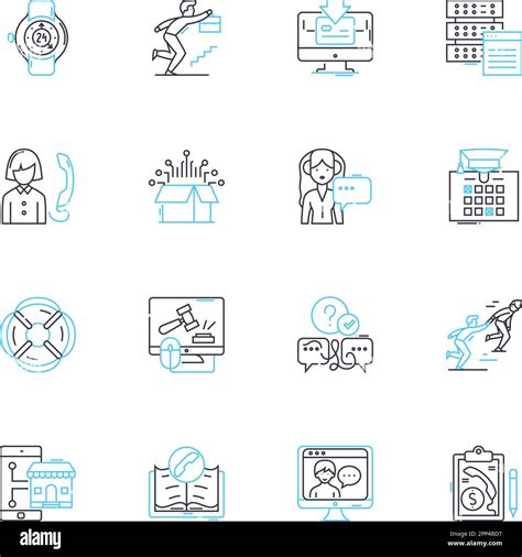 Customer Assistance Linear Icons Set Support Service Help Assistance Guidance Care Aid