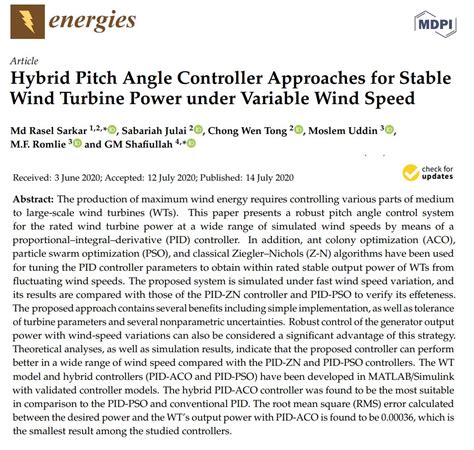 In Our Recent Work We Have Introduced A Robust Pitch Angle Control System For The Rated Wind