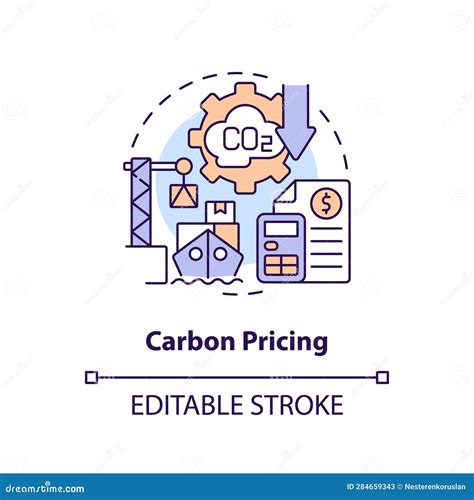 2d Carbon Pricing Concept Icon Stock Vector Illustration Of Editable Sign 284659343