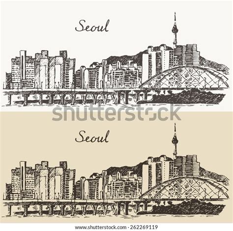 Seoul Special City Architecture South Korea Stock Vector Royalty Free Shutterstock