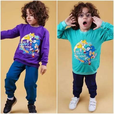 خرید و قیمت ست بلوز و شلوار پسرانه سایز 40 و 45 طرح سونیک از غرفه پوشاک