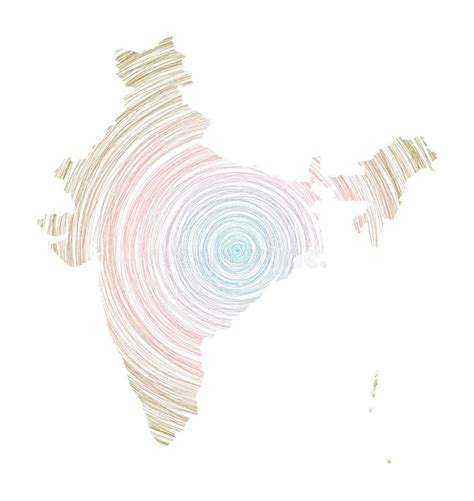 India Map Filled With Concentric Circles Stock Vector Illustration Of Geometry Aluminium