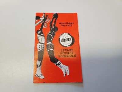 Rs20 Houston Rockets 197980 Nba Basketball Pocket Schedule Gulf Ebay