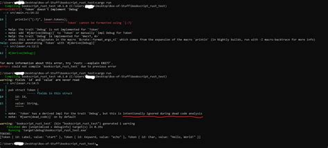 Doesnt Let Me Compile Without Derive Debug But Tells Me It Is Ignored
