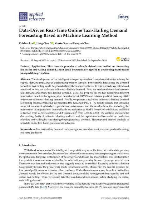 pdf data driven real time online taxi hailing demand forecasting