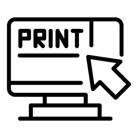Premium Vector Monitor Print Icon Outline Monitor Print Vector Icon For Web Design Isolated On