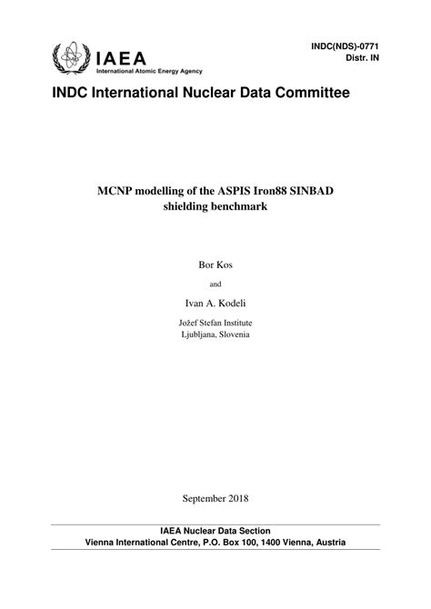 Pdf Mcnp Modelling Of The Aspis Iron88 Sinbad Shielding Benchmark