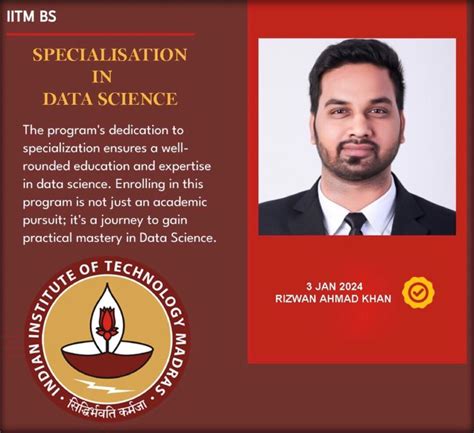 Rizwan Ahmad Khan On Linkedin Iit Iitm Iitmadras Data Datascience Specialisation Iitian