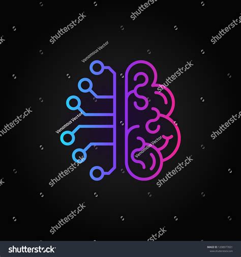 Cyberbrain Creative Outline Icon Vector Artificial Stock Vector Royalty Free 1208977831