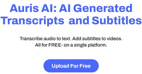 Auris AI:Free AI Generated Transcripts and Subtitles | ChatGPT Prompt