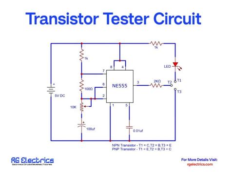 Transistor Tester Circuit Using NE Timer RG Electrics