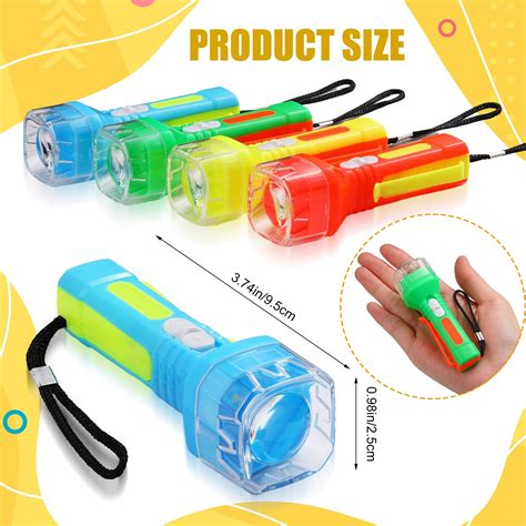 Tujoe 24 Pcs Mini Flashlight Bulk Small Multicolor Led