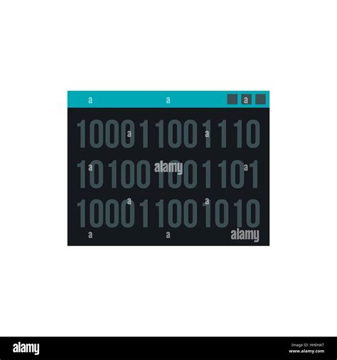 Binary Code On Screen Icon Flat Style Stock Vector Image Art Alamy